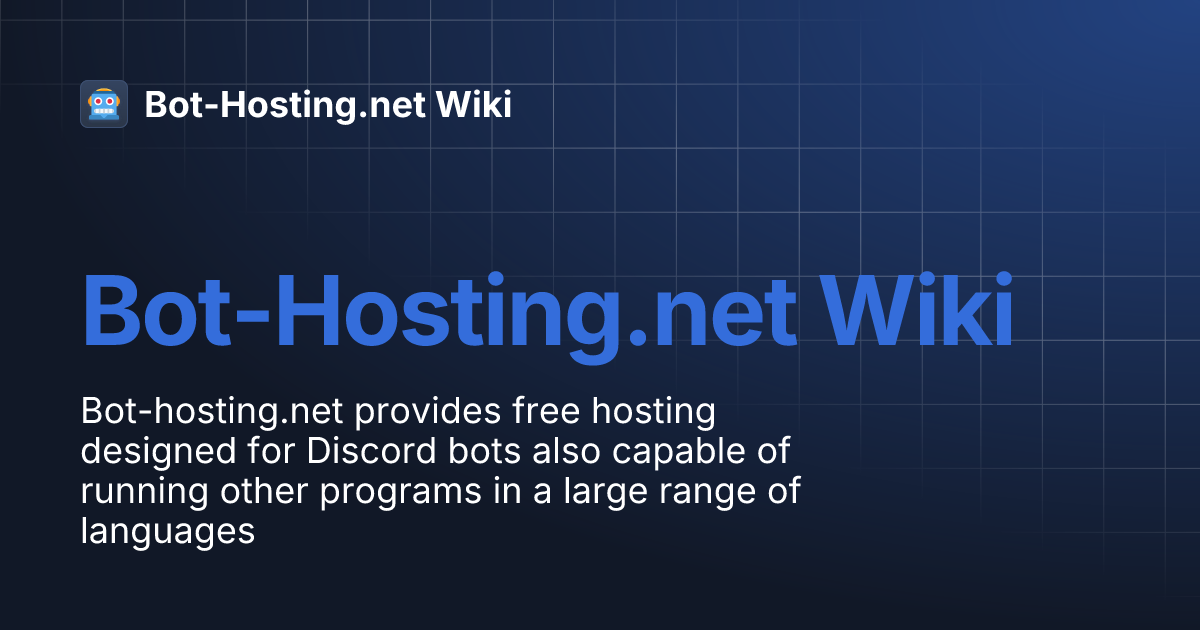 Bot-Hosting.net Wiki | Bot-Hosting.net Wiki